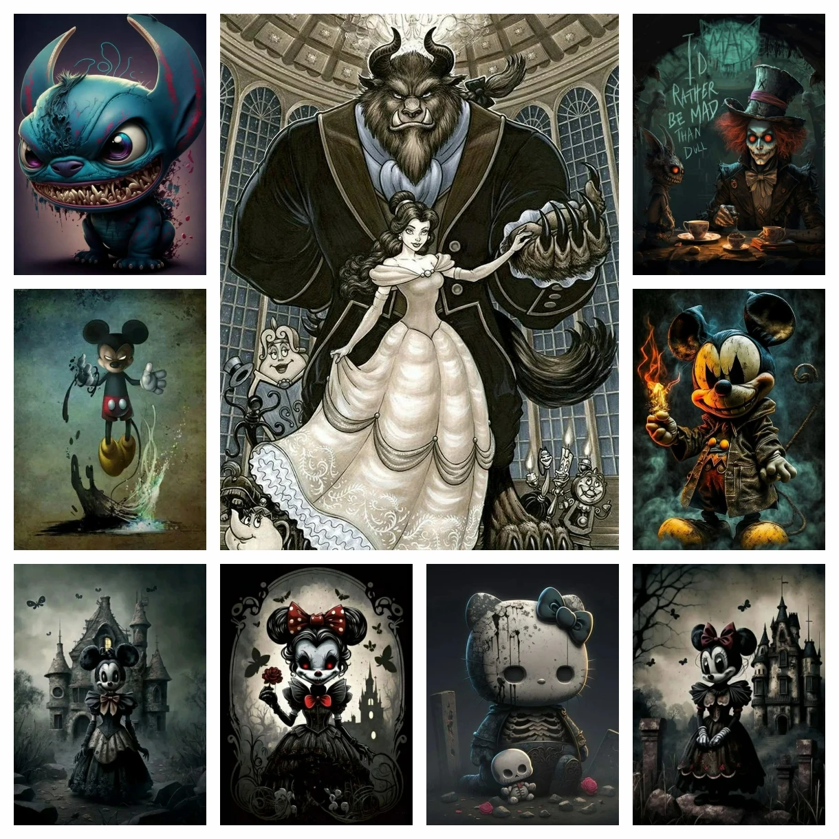 Diy-Diamond-Art-Painting-Kits-Horror-Mickey-and-Minnie-Mouse-Art-Gothic ...