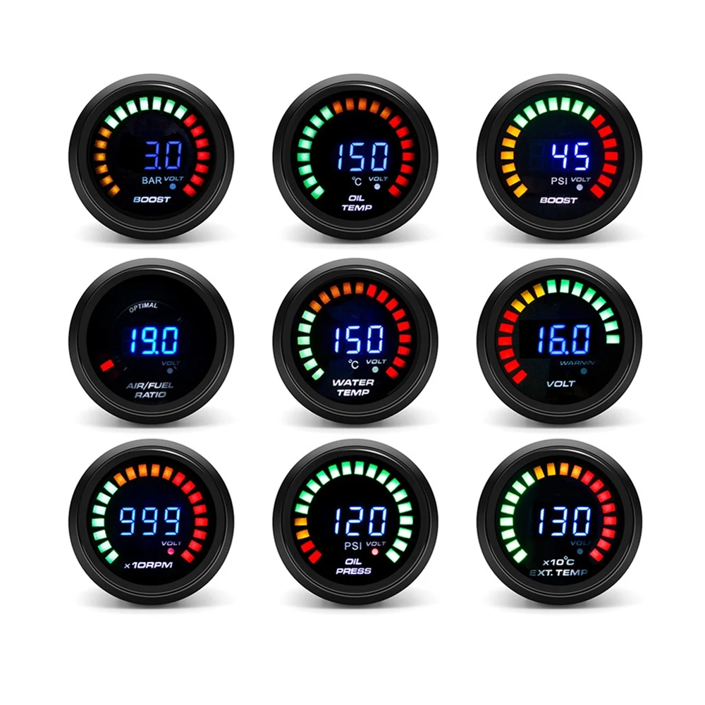 LED-Digital-Car-Racing-Gauge-tac-metro-volt-metro-Boost-Vacuum-Rela-o ...