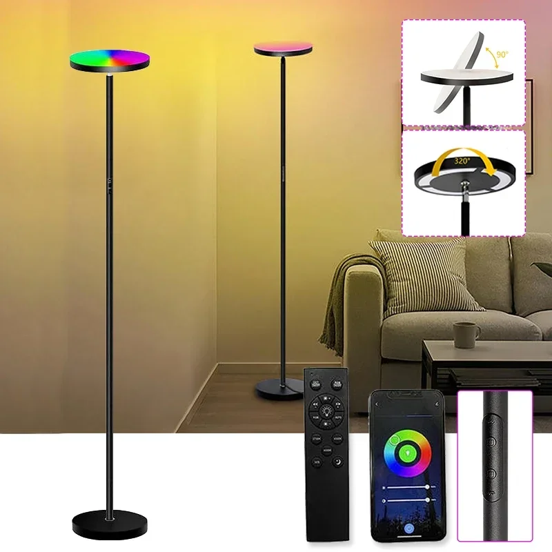 LED-Atmosphere-Floor-Lamp-RGB-Light-Bar-Party-Dimmable-Detachable ...