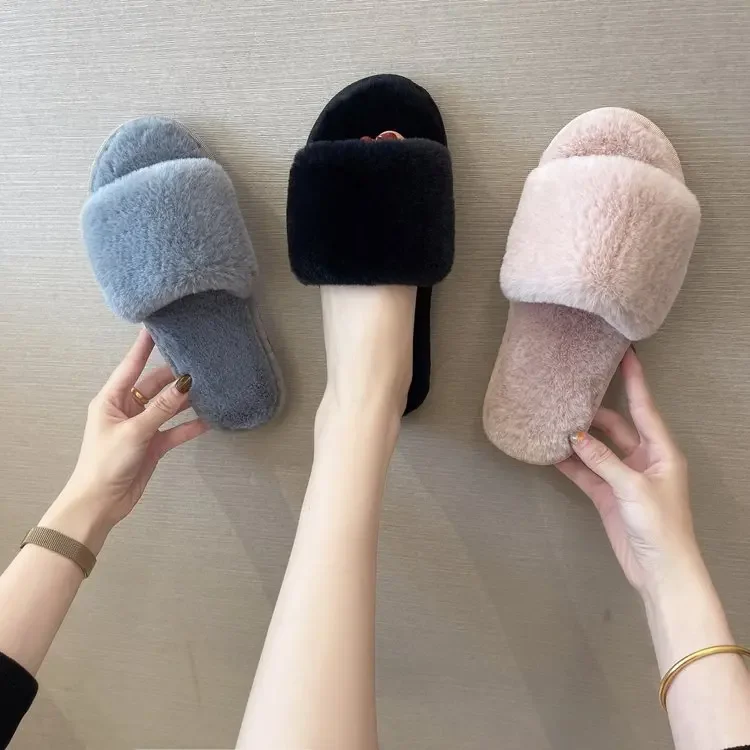 Fashionable-Autumn-winter-Plush-Cotton-Slippers-For-Women-Indoor-Outer ...