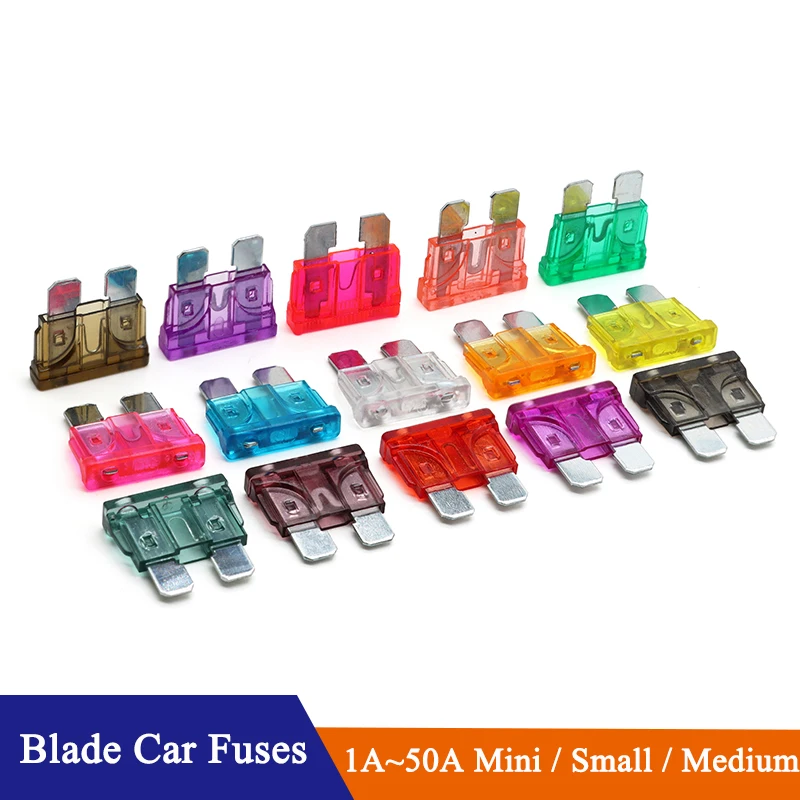 10-100Pcs-Car-fuse-1A-2A-3A-4A-50A-12V-plug-in-accessories-Safe-and ...