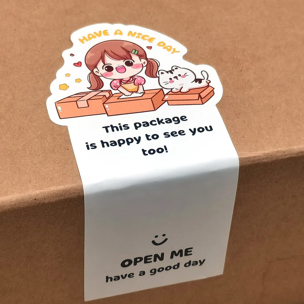 50pcs Cute Girl Thank You Package Sticker Small Business Decorative ...