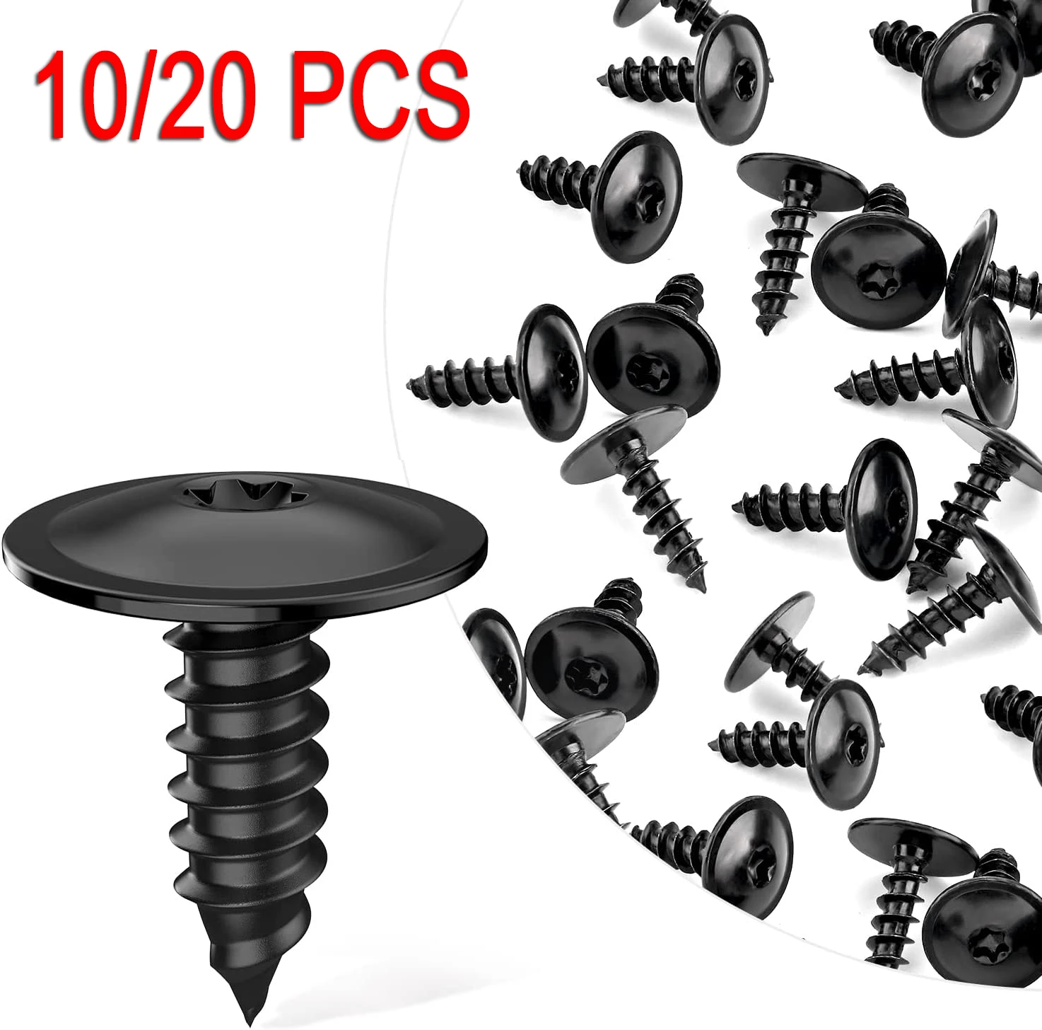10-20-Pcs-5mm-Black-Torx-Screw-Car-Engine-Under-Cover-Splash-Guard-Self ...