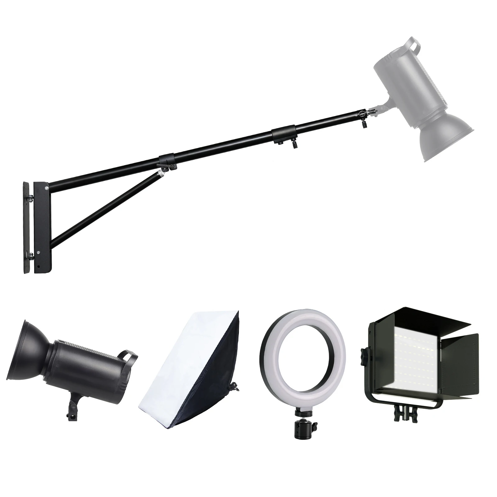Wall-Mount-Boom-Arm-for-Photography-Studio-Video-Strobe-Lights-Max ...