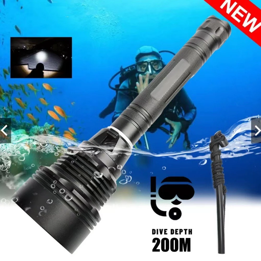 10000mah-5000M-IPX8-Professional-XHP90-2-Led-Diving-Flashlight ...