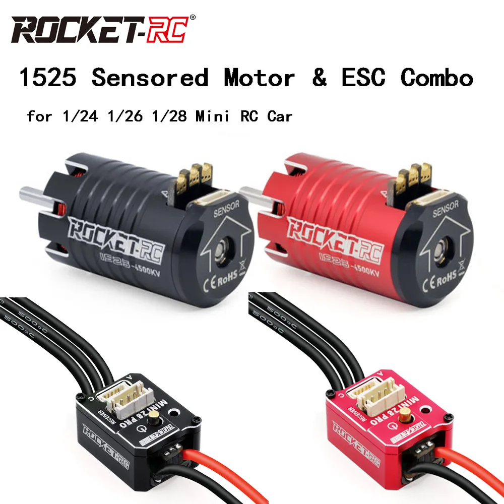 Rocket RC 1525 13.5T 17.5T 21.5T Motor MINI28 Pro Sensored Brushless ESC Speed Controller for Rc ...
