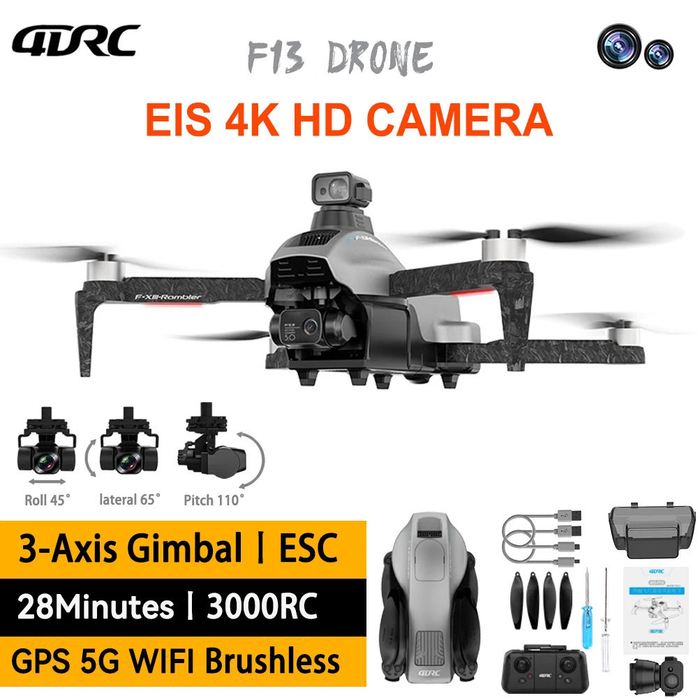 4DRC-F13-4K-Professional-Drone-3-Axis-Brushless-Quadcopter-Obstacle-Avoidance-EIS-GPS-FPV3KM-HD ...