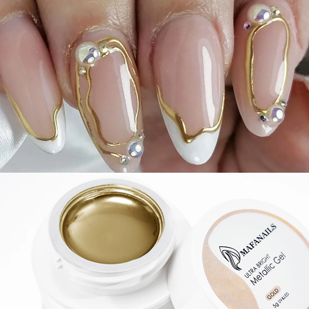 1Box-Metallic-Gel-Gold-Mirror-Effect-Gel-Nail-Polish-French-Nail-Art ...