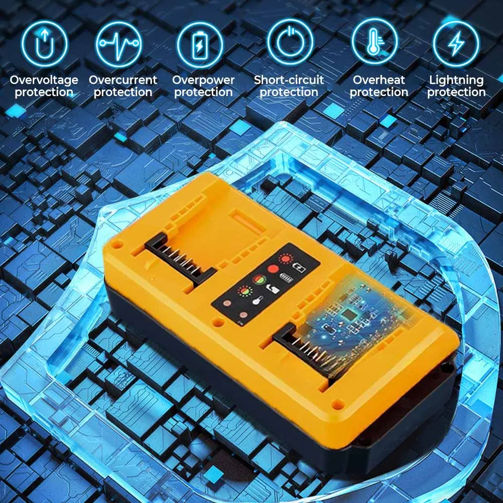 NEW Portable Dual Ports Charger For Dewalt 18V-20V Lithium Battery ...