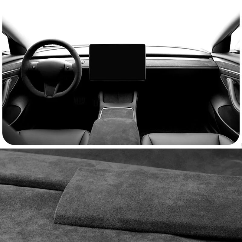 Real Black Alcantara Trims For Tesla Model 3/Y Interior Decoration ...