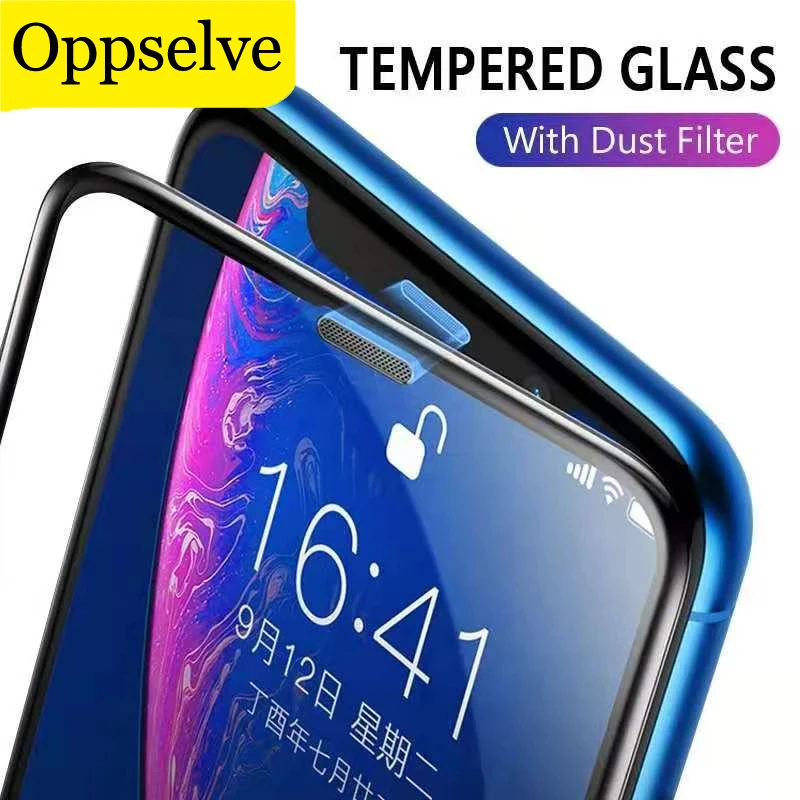 Anti Dust Proof Mesh Tempered Glass Film Cover For Iphone 11 12 Pro Max ...