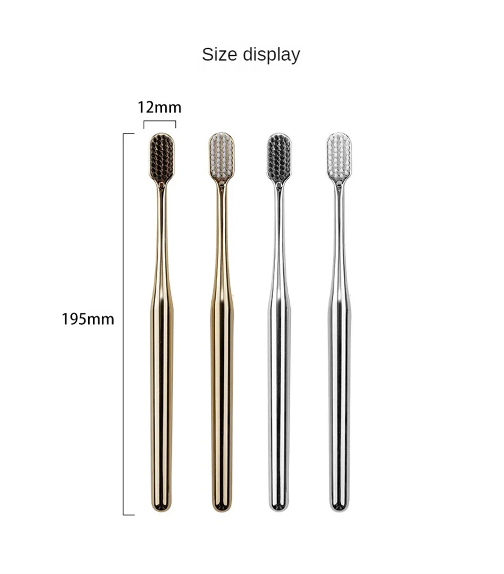 Luxury Soft Toothbrush Men Women Adult Tooth Brush Gold Silver Brushes ...
