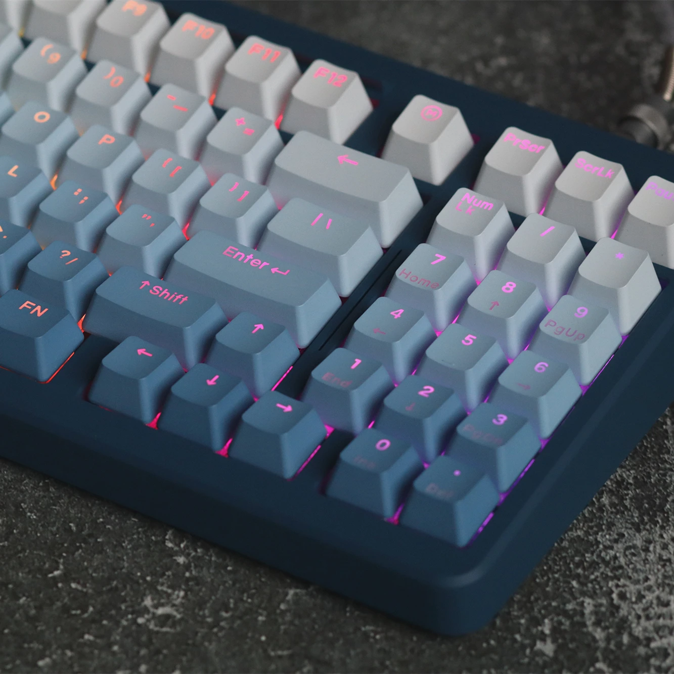 Fog-Blue-Gradient-keycaps-OEM-Profile-Backlit-Transparent-Keycap-PBT ...