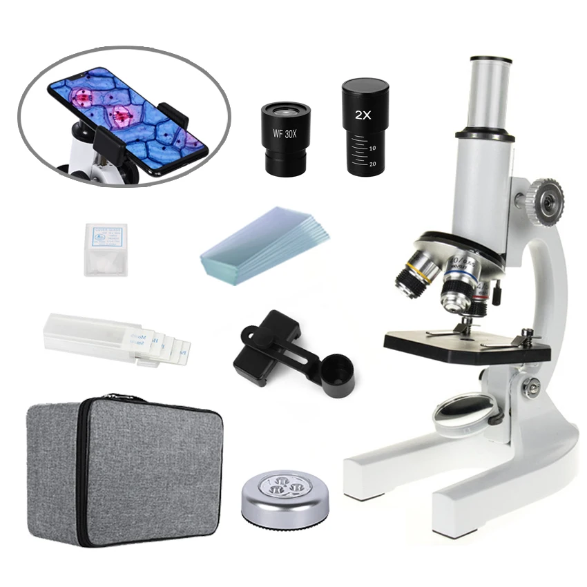 2400x Biological Microscope Kit With Handbag Science Lab Experimental ...