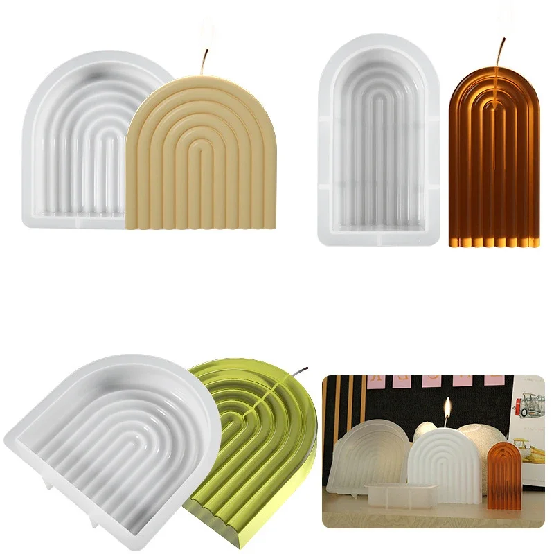 Arch-U-shaped-Silicone-Candle-Mold-DIY-Handmade-Rainbow-Shape-Gypsum ...