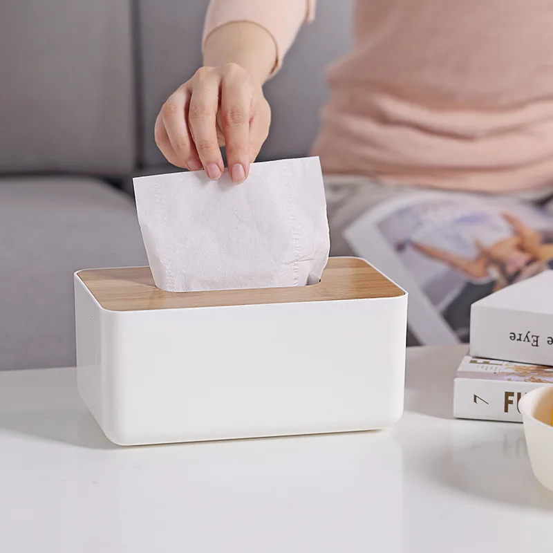 Japanese Tissue Box Wooden Cover Toilet Paper Box Solid Wood Napkin ...