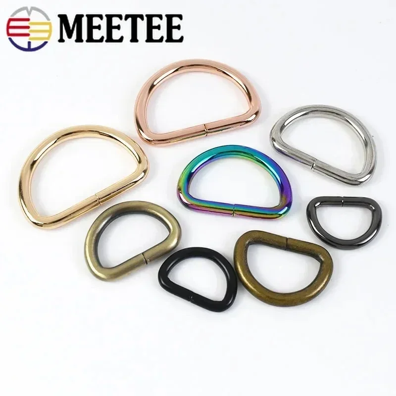 50pcs Meetee 12-50mm D Rings Metal Buckles for Webbing Bag Strap ...