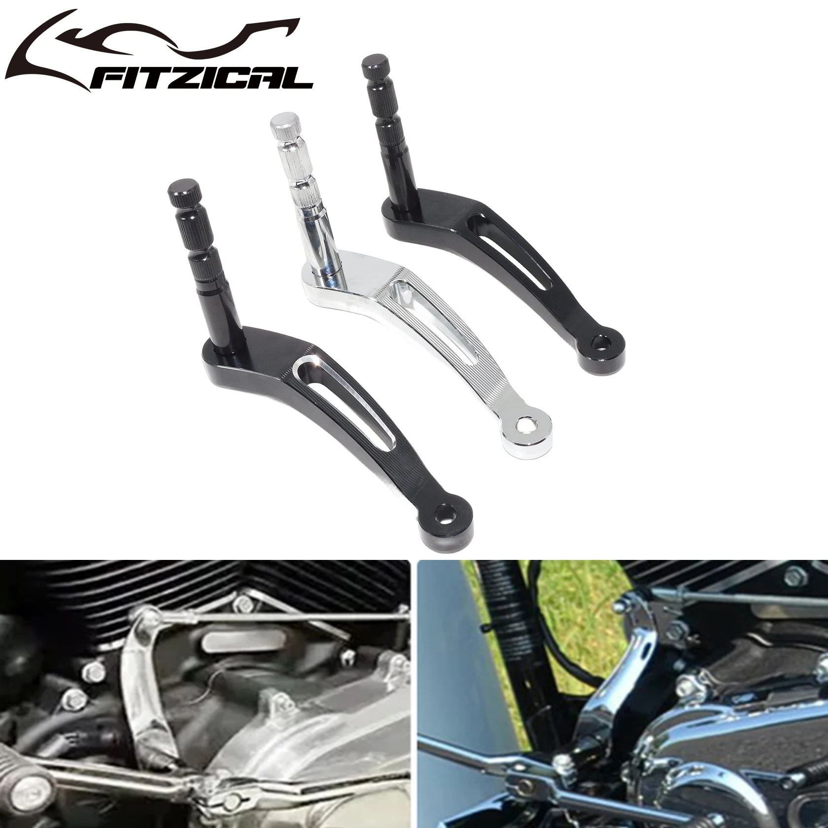 Motorcycle Gear Shifter Shift Rod Lever Arm Black/Chrome For Harley ...