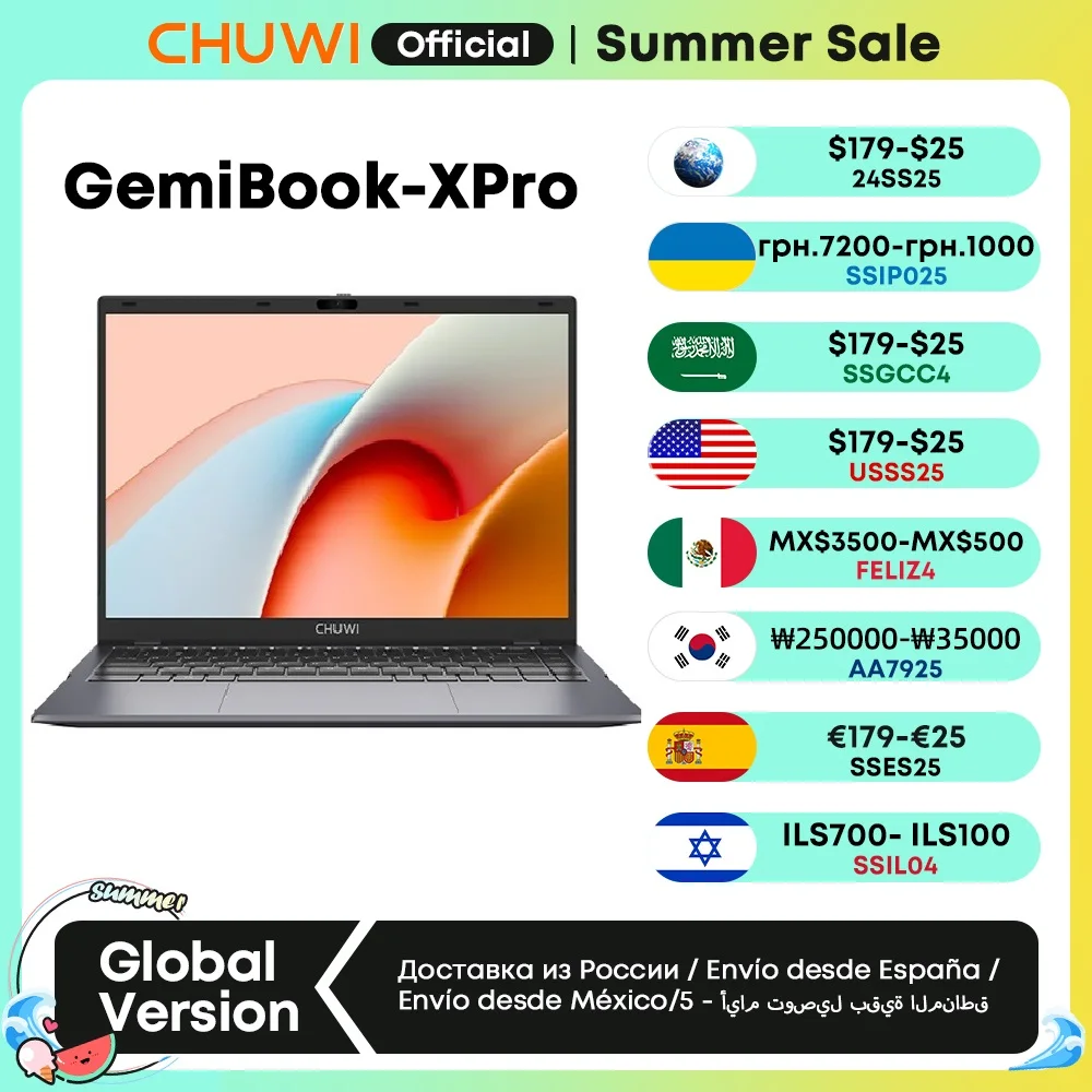 CHUWI-ordenador portátil GemiBook XPro Intel N100, 8GB de RAM, 256GB ...
