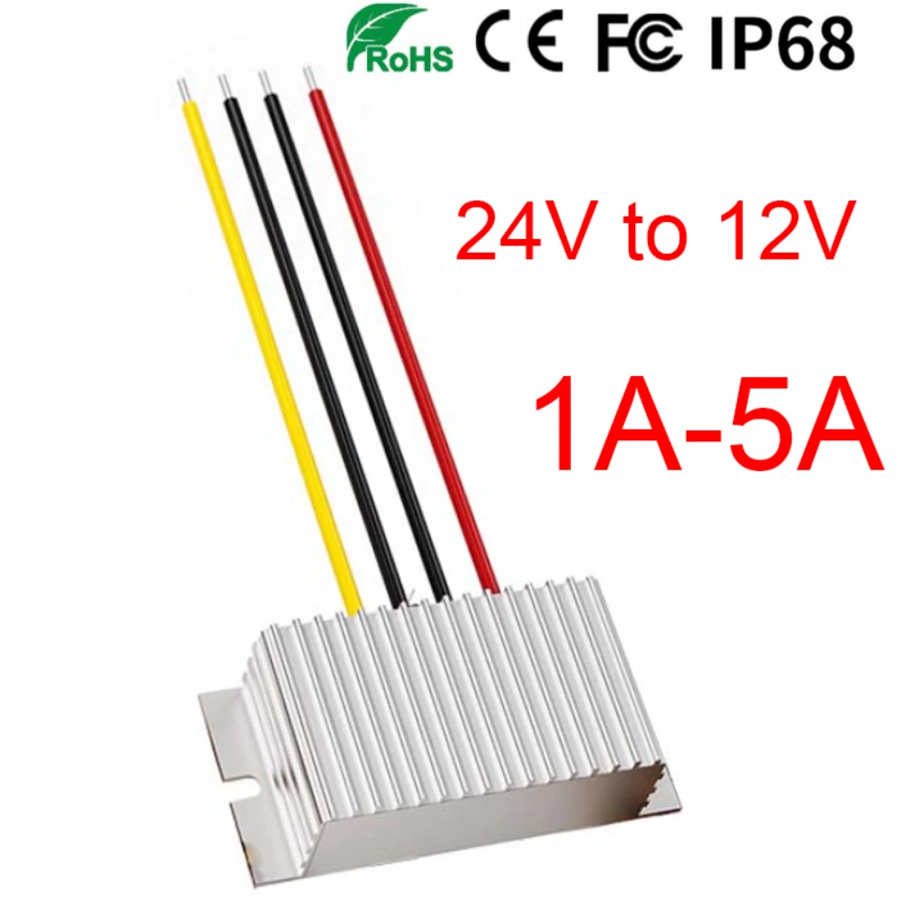 24v To 12v 1a-5a Buck Model Converter 24v To 12v 60w Waterproof Dc Dc ...