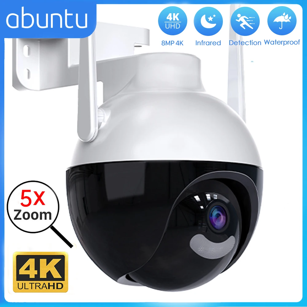 8MP-4K-Full-Color-PTZ-IP-Camera-Outdoor-Wireless-Dome-WIFI-Surveillance ...