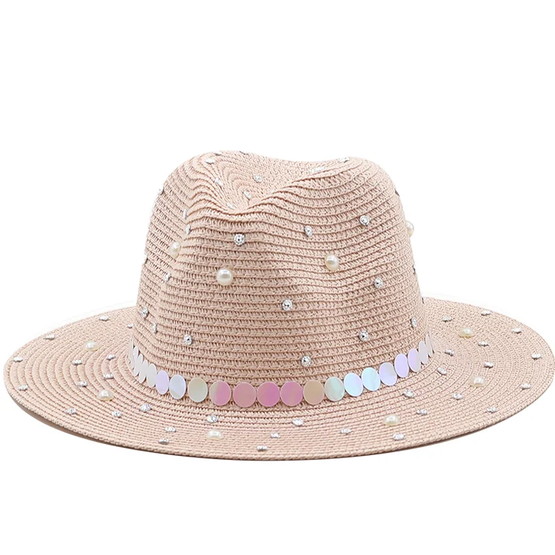 hats-for-women-hat-sun-straw-panama-Diamonds-hats-for-Girl-spring-pink ...
