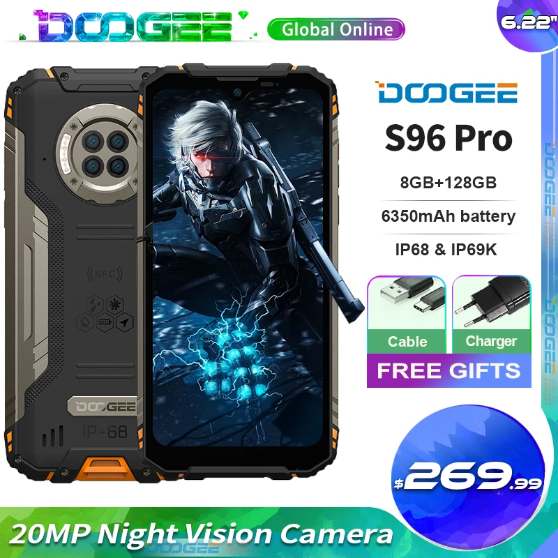 Doogee teléfono inteligente S96 Pro, móvil resistente al agua IP68, Helio G90, ocho núcleos, 8GB ...