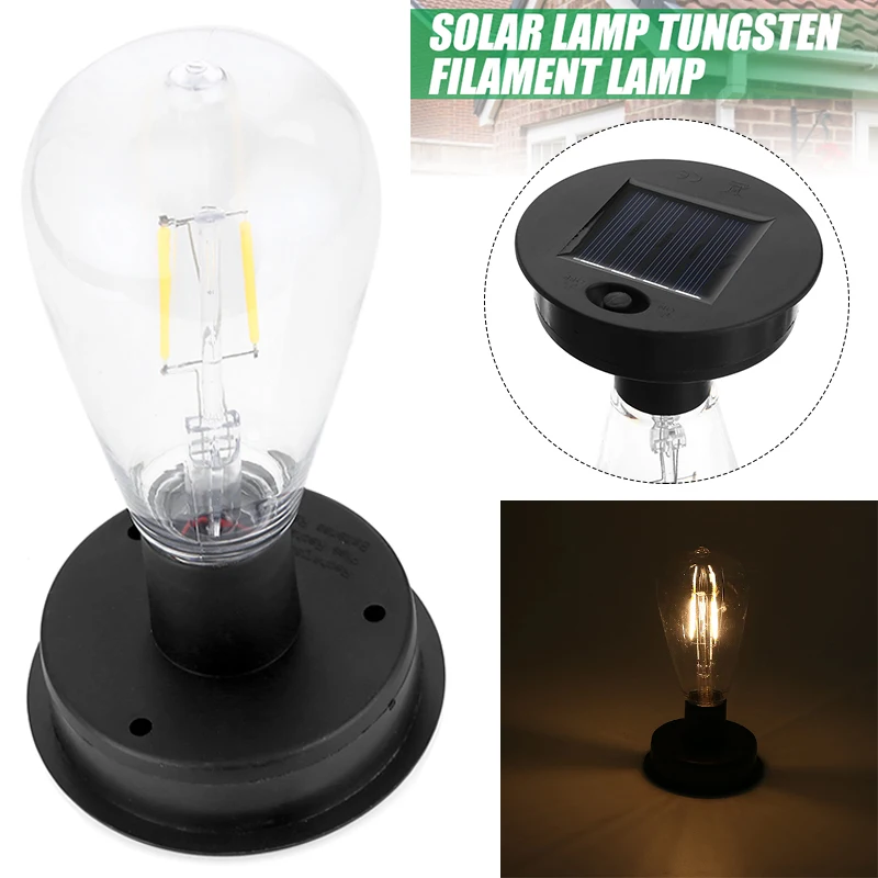 Outdoor Solar Garden Lights | Tungsten Filament Bulb Lamp | Solar ...