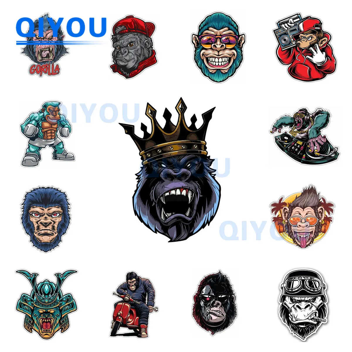 GORILLA-Stickers-Personalized-Body-Decoration-GORILLA-KING-ANGRY-Car ...
