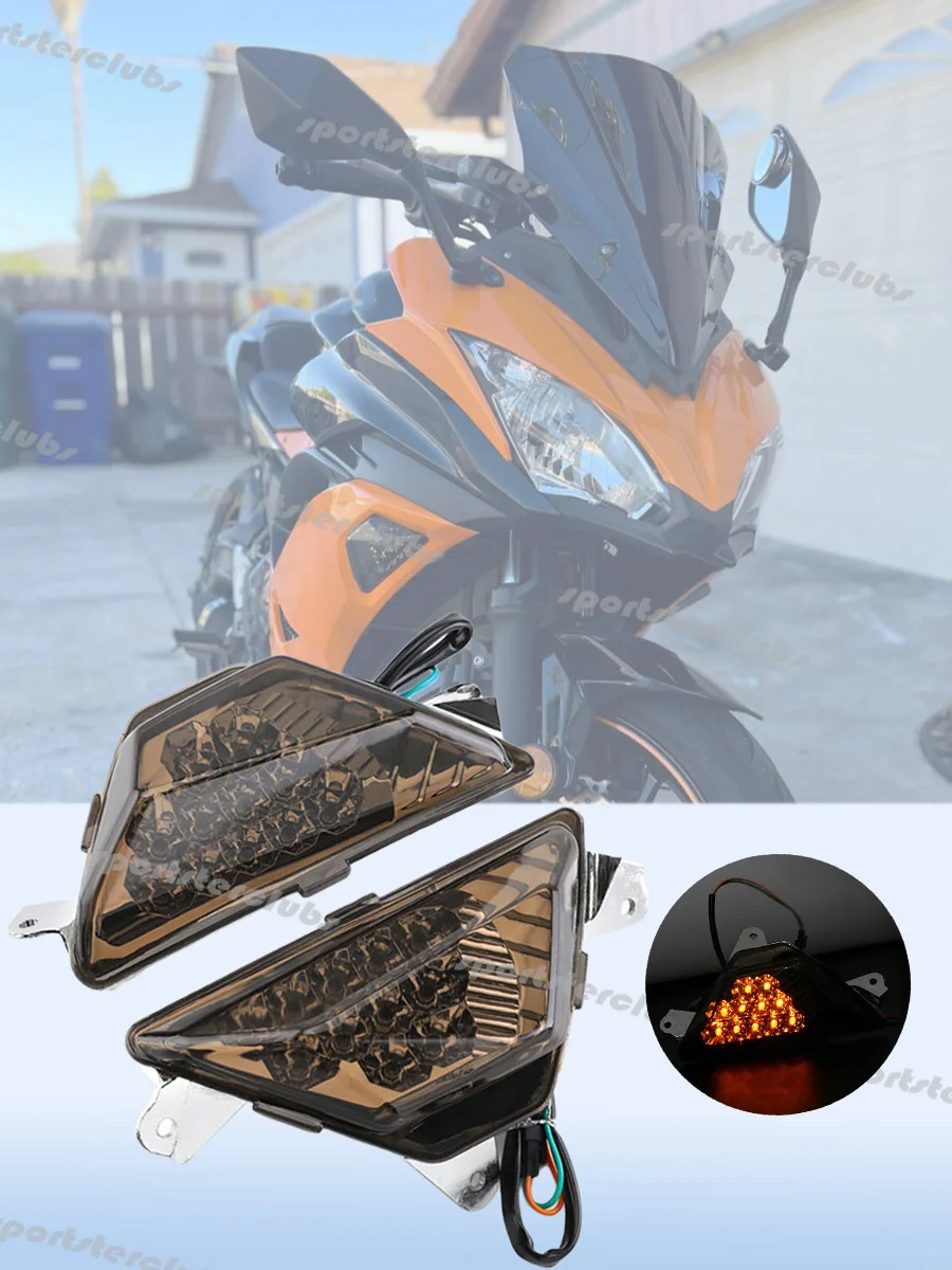 Left & Right LED Front Turn Signals Lights Lamp Indicator For Kawasaki ...