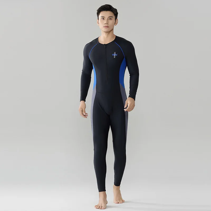Men's Full Body One-Piece Swimsuit Long Sleeve UV Protection Rash Guard ...