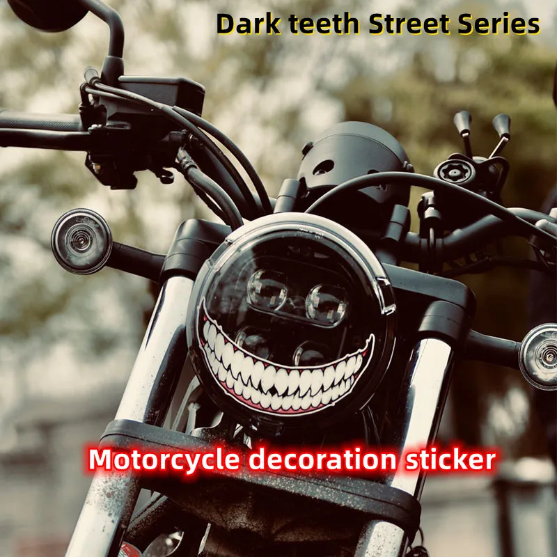 Dark-Teeth-Street-Series-Creative-Motorcycle-Stickers-Motorcycle-Helmet ...