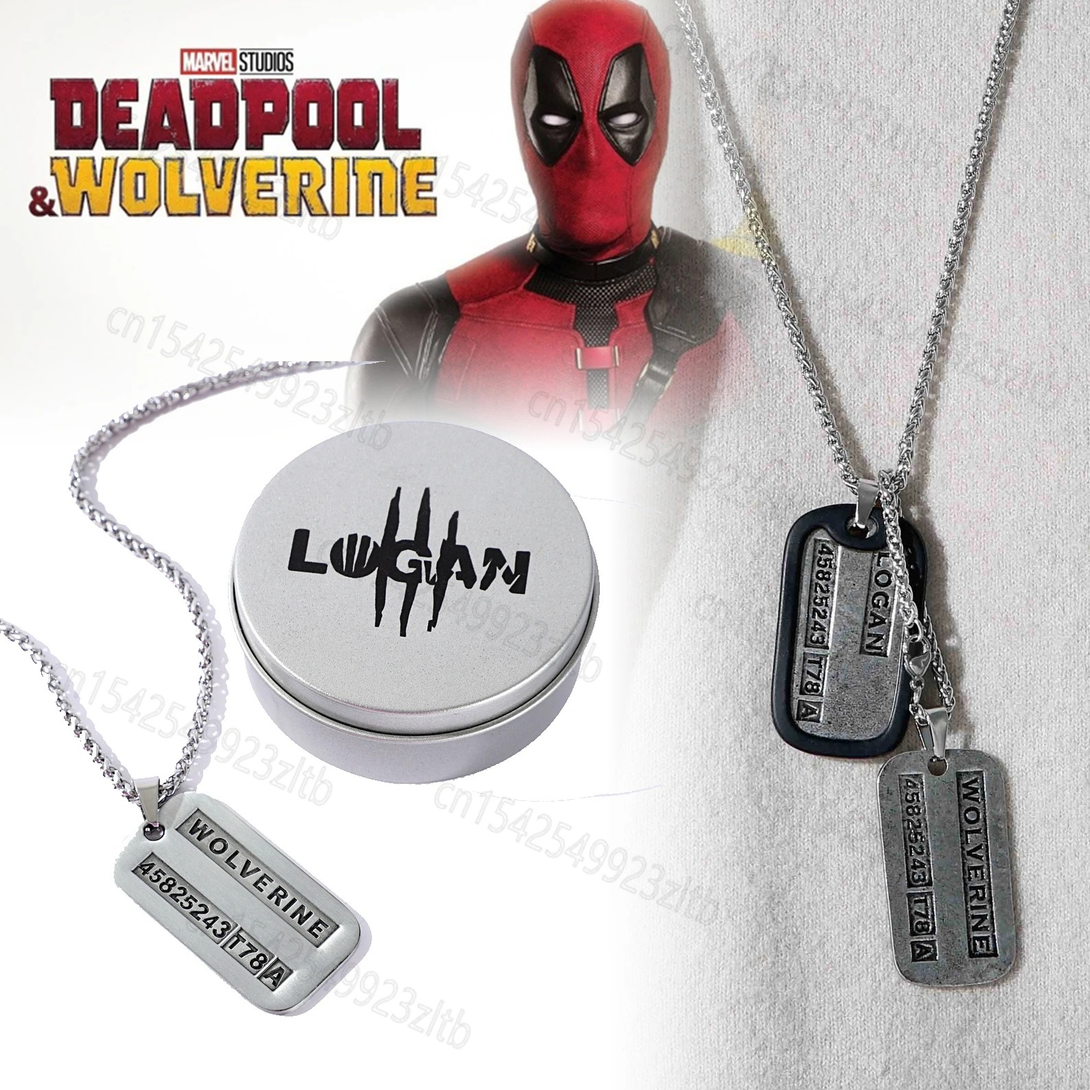 Deadpool-e-Wolverine-Colar-com-pingente-para-homens-e-mulheres-Logan ...