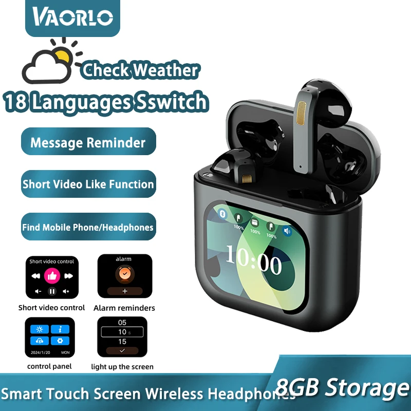 TWS-Touch-Screen-Headset-8GB-RAM-Controle-APP-Switching-V-deo-Redu-o ...