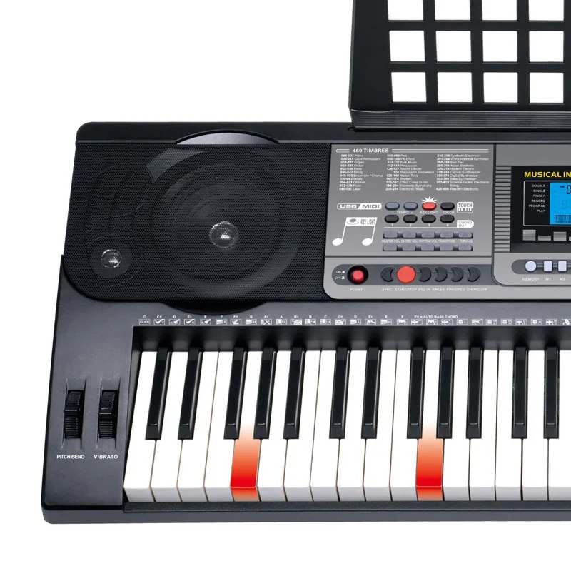 HUASHENG Popular 61 Lighting Keys MIDI Function Electric Organ 460 ...
