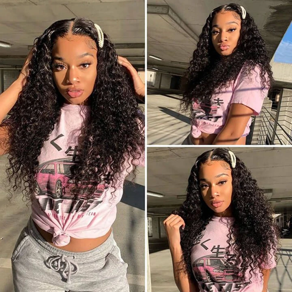 Brazilian-Deep-Curl-Hair-Extensions-For-Women-Water-Wave-Clip-In-Human ...