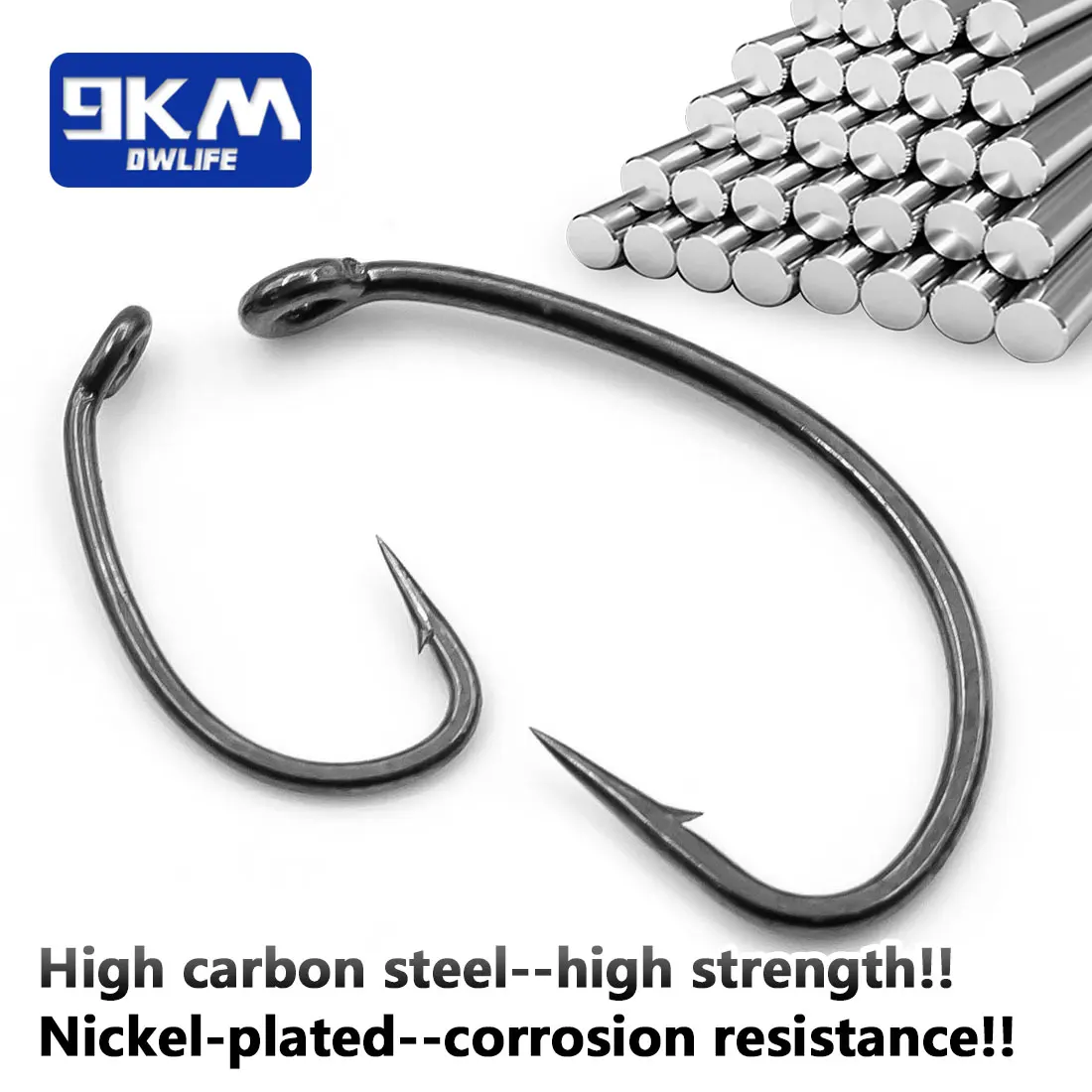Carp Hooks 50 200Pcs High Carbon Steel Barbed Fishing Hook Wide Gap Cu 9km dwlife