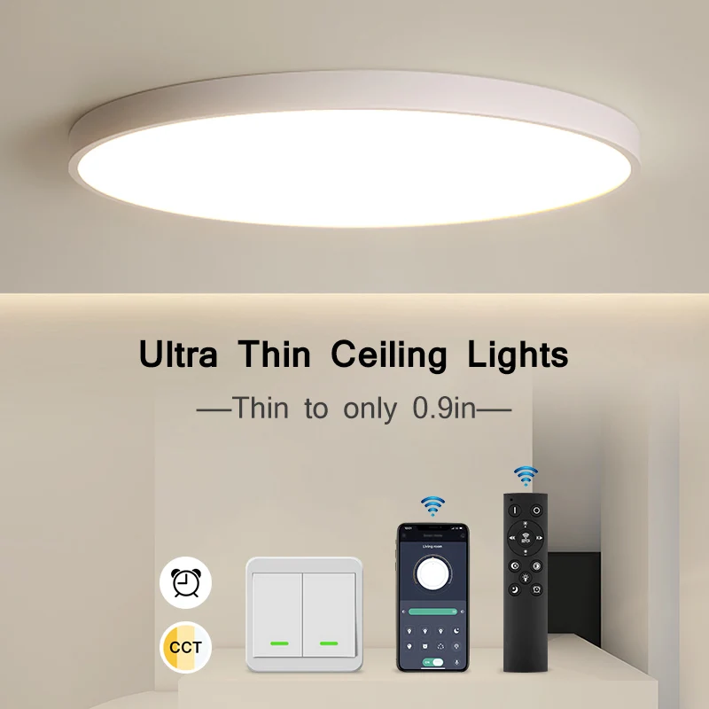 Ultra-fino-led-luz-de-teto-regul-vel-moderno-ilumina-o-interior-lumin ...