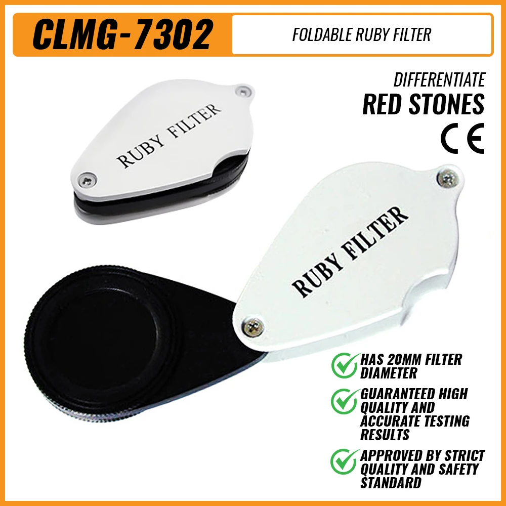 Ruby Filter Identification Loupe 20mm Filter Diameter Foldable Black ...