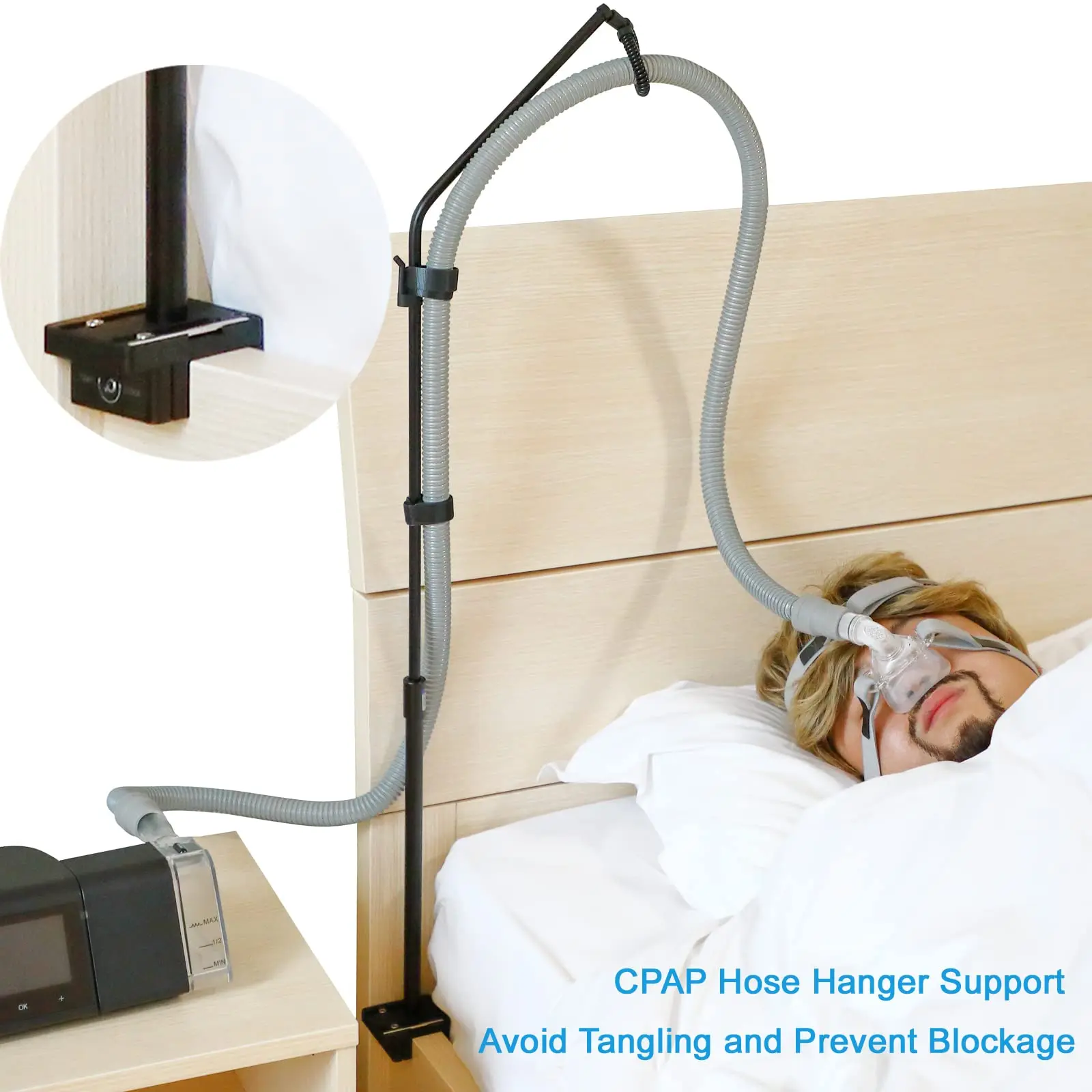 CPAP-Hose-Holder-Hanger-Height-Adjustable-Tube-Lift-Support-provides-2 ...