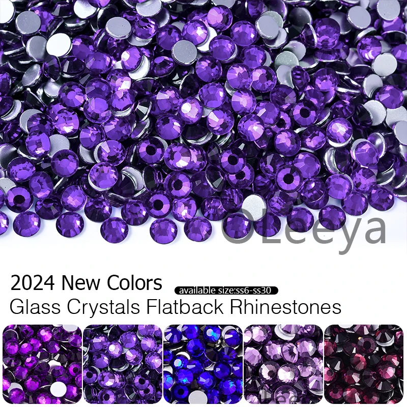2024-New-Violet-Crystal-Loose-Non-Hot-Fix-Rhinestones-Glass-Strass-Non ...