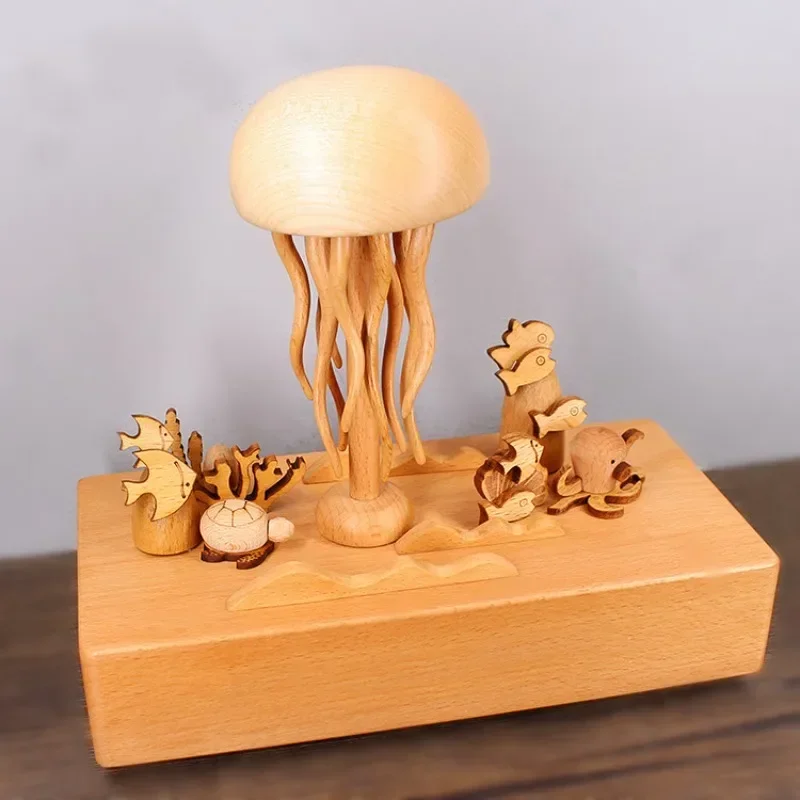 Creative-Mechanical-Jellyfish-Music-Box-Table-Decoration-Ocean-Series ...
