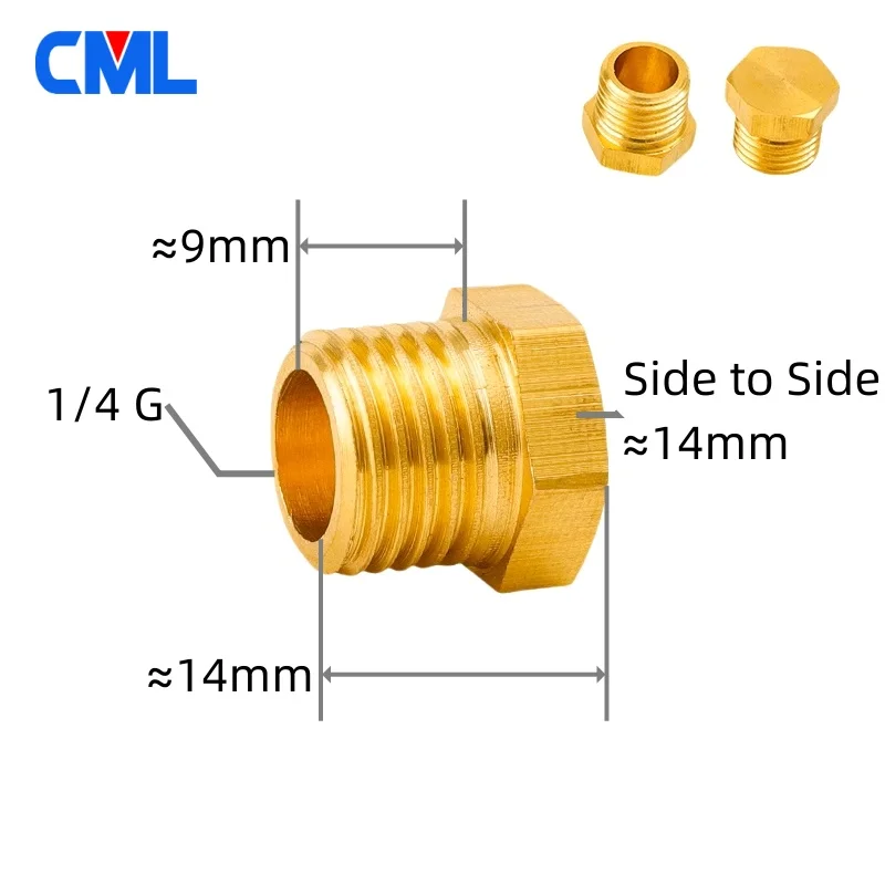 1/8" 1/4" 3/8" 1/2" 3/4" 1" in BSPP G Male Thread Brass End Plug Hex ...