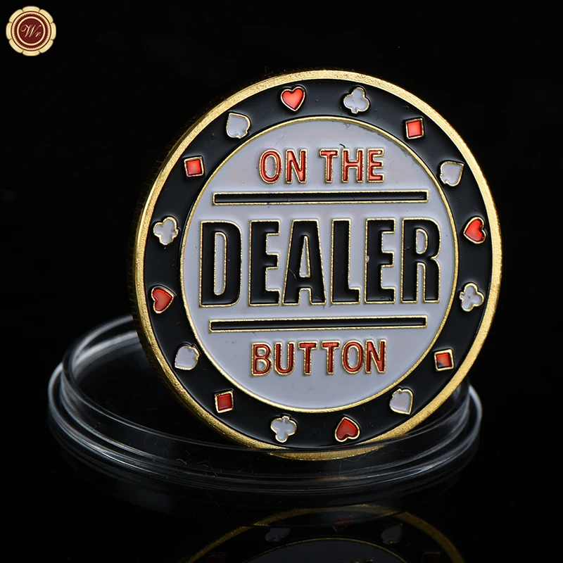 Gold-Plated-On-The-Dealer-Button-Casino-Chip-Commemorative-Coin-Poker ...