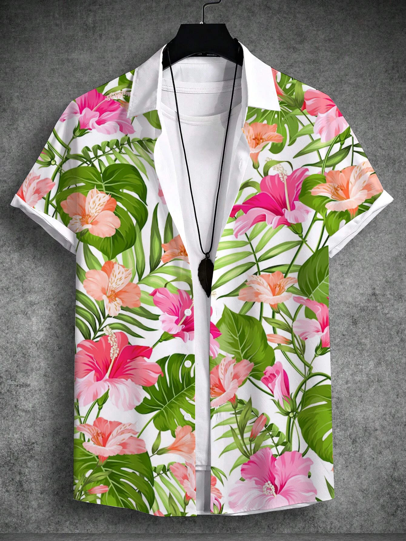 Hawaiian-Men-s-Shirts-Summer-Tropical-Plants-Print-Short-Sleeved-Tops ...