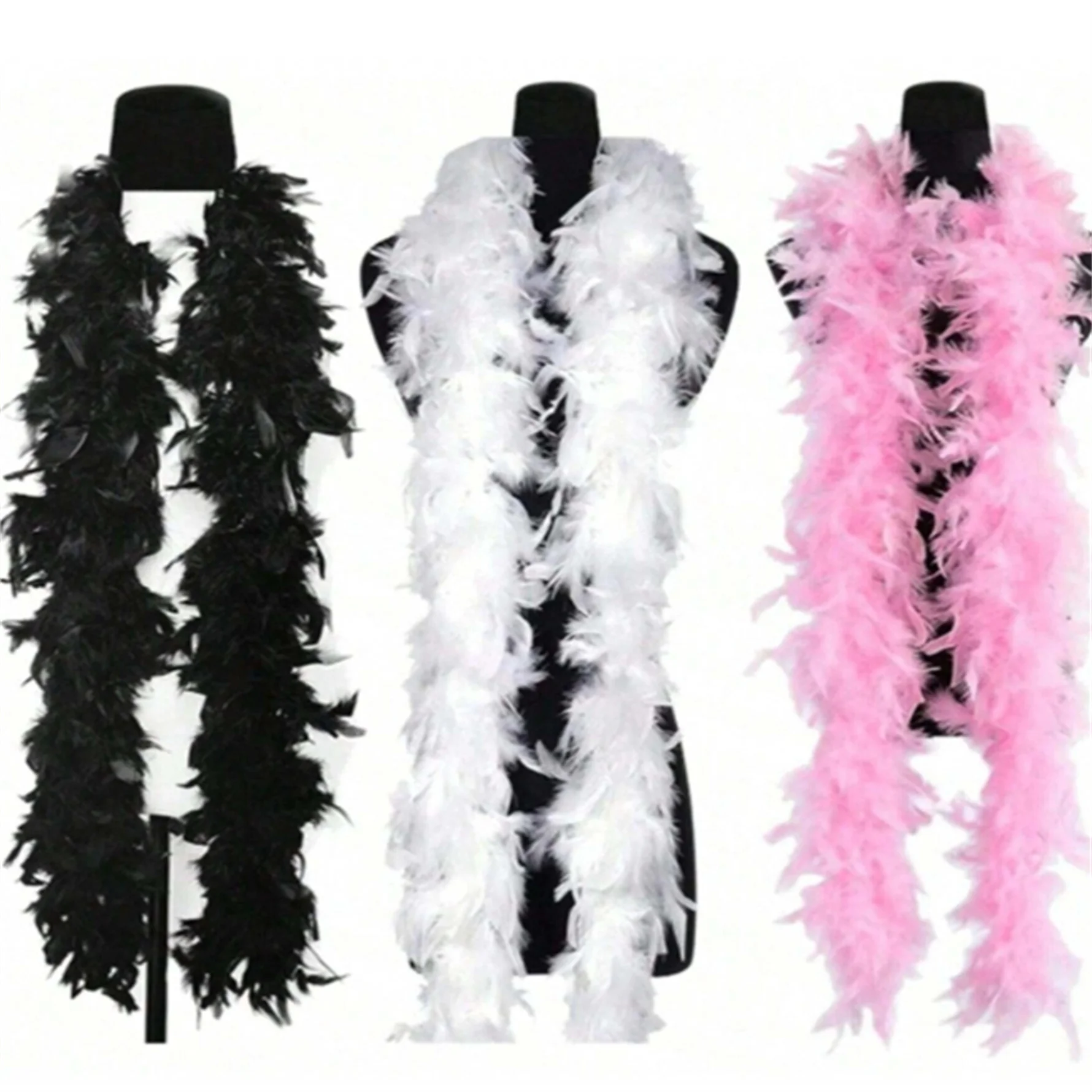 1pcs-Fluffy-Thickened-40g-Turkey-feather-boa-costume-White-chicken ...