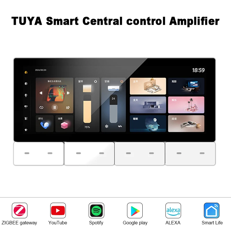 6.2" Inch Tuya Smart Life Smart Home System WiFi Touch Screen Zigbee ...
