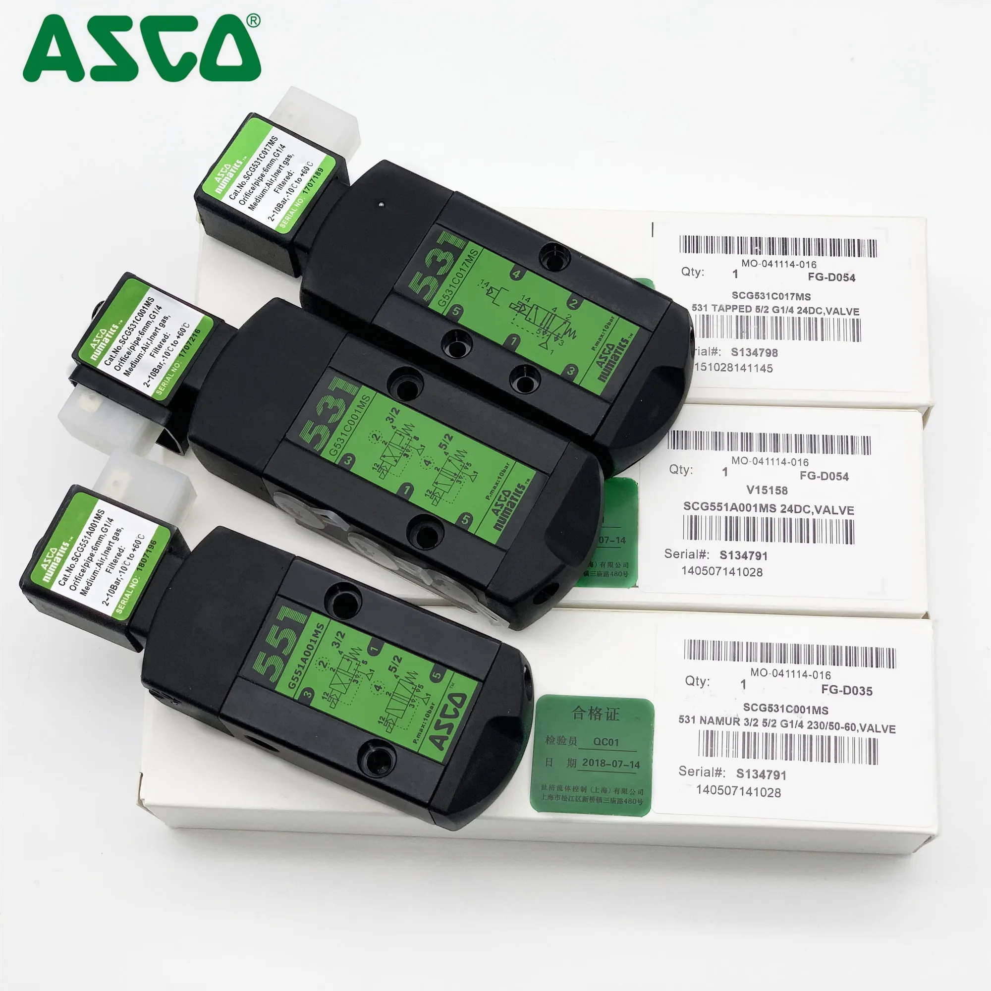 공장 고품질 ASCO 시리즈 솔레노이드 밸브, 531 시리즈, SCG551A001MS, SCG551A002MS ...