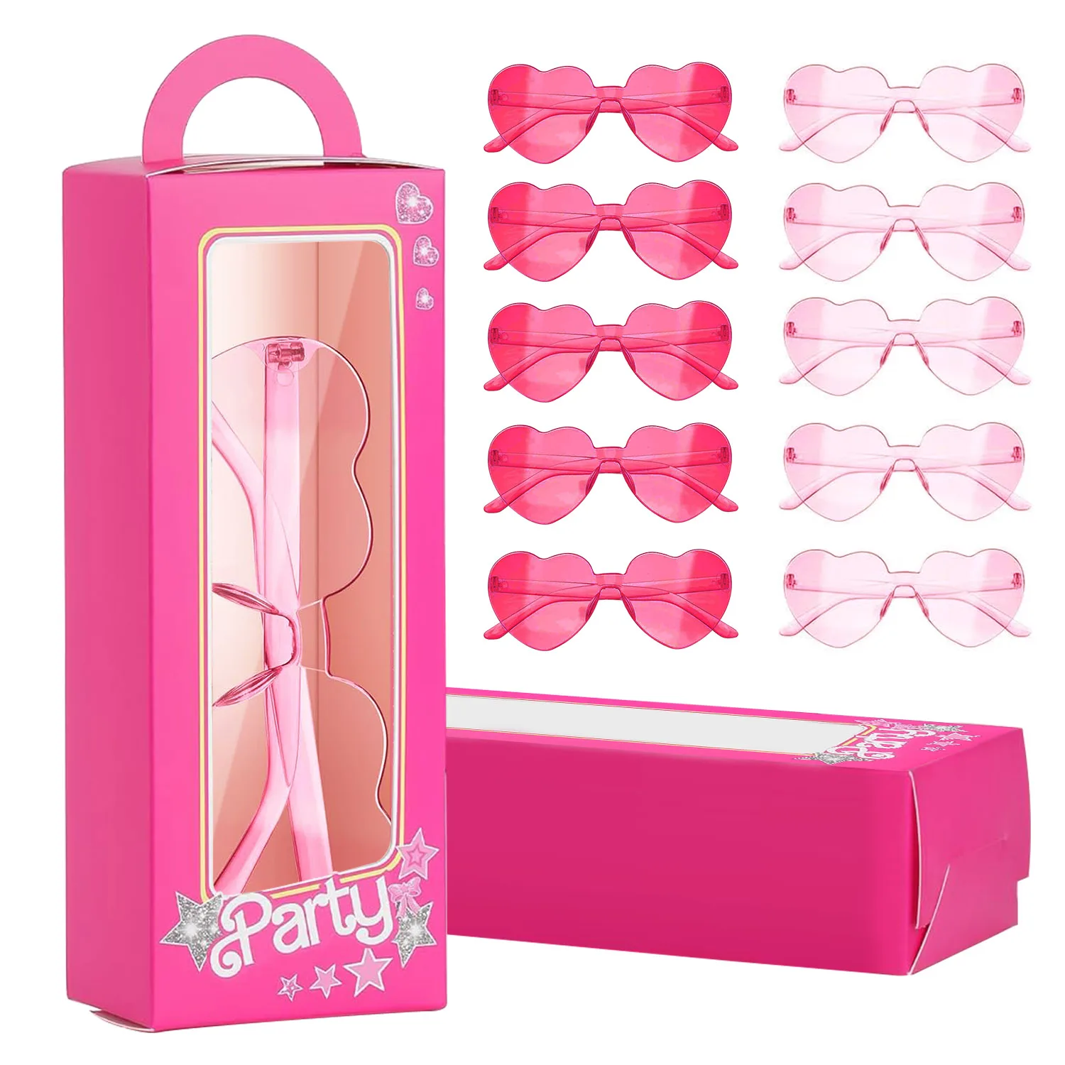 12-Pink-Doll-Gift-Boxes-Goodie-Bag-12-Heart-Shaped-Sunglass-Pink ...