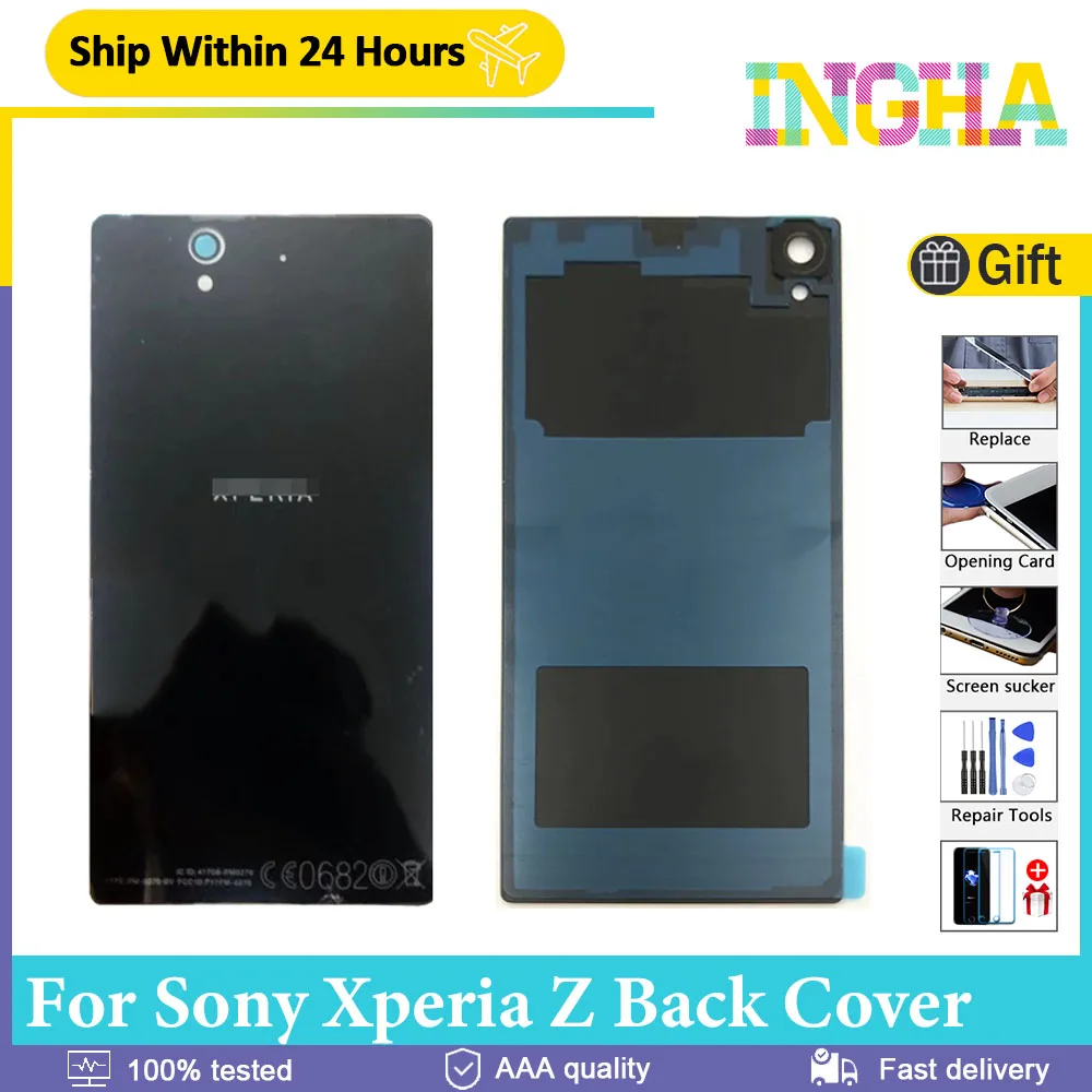 Original-Back-Cover-For-Sony-Xperia-Z-Back-Battery-cover-Rear-Glass ...